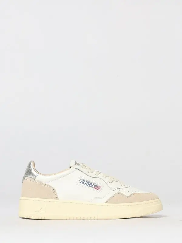 AUTRY Medalist Low Trainers In Smooth Calfskin - Silver