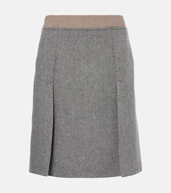 Sportmax Riga Tweed Midi Skirt - Grey