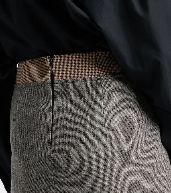 Sportmax Riga Tweed Midi Skirt - Grey