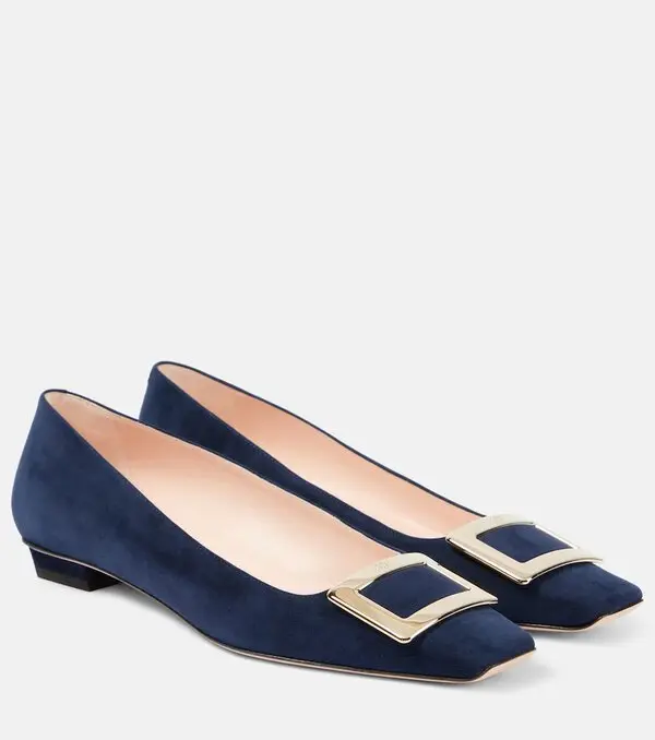 ROGER VIVIER Belle Vivier Suede Pumps - Blue