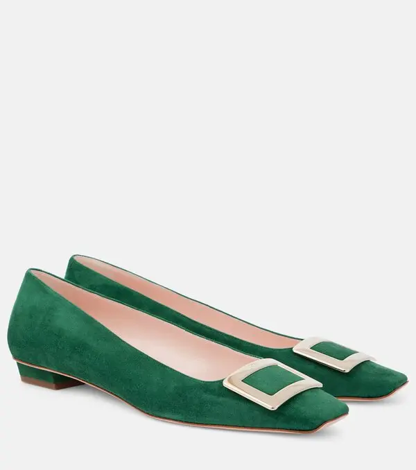 ROGER VIVIER Belle Vivier 25 Suede Pumps - Green