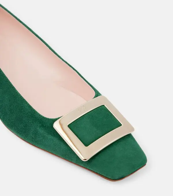ROGER VIVIER Belle Vivier 25 Suede Pumps - Green