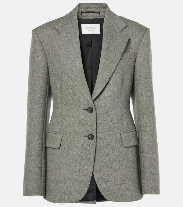 Sportmax Gel Wool-blend Tweed Blazer