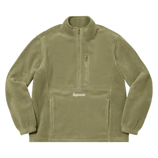 Supreme Polartec Half Zip Pullover 'light Olive - Green