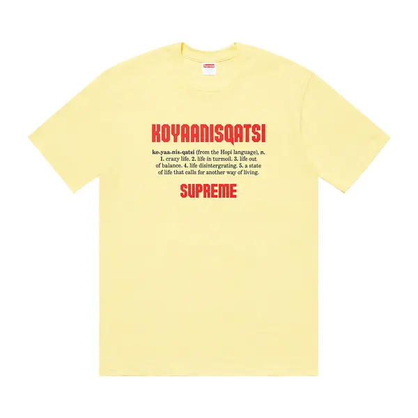 Supreme Koyaanisqatsi Tee 'pale - Yellow