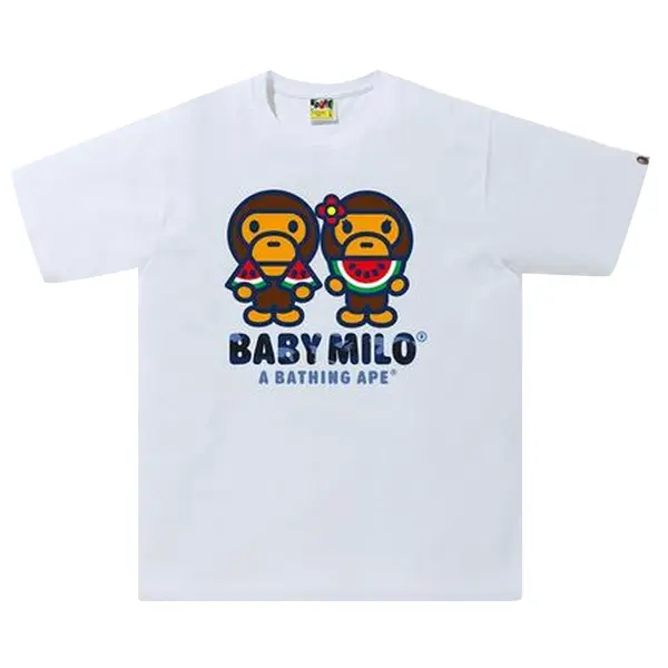 A BATHING APE Color Camo Milo Water Melon Summer Tee - White