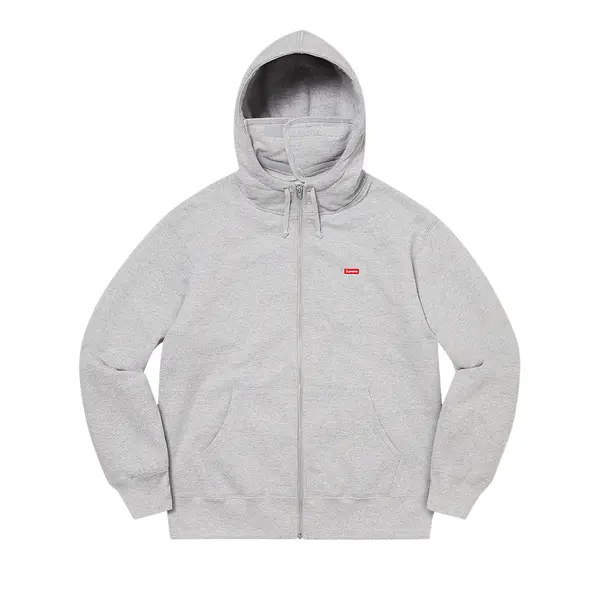 Supreme Small Box Facemask Zip Up Hoodie - Grey | Editorialist