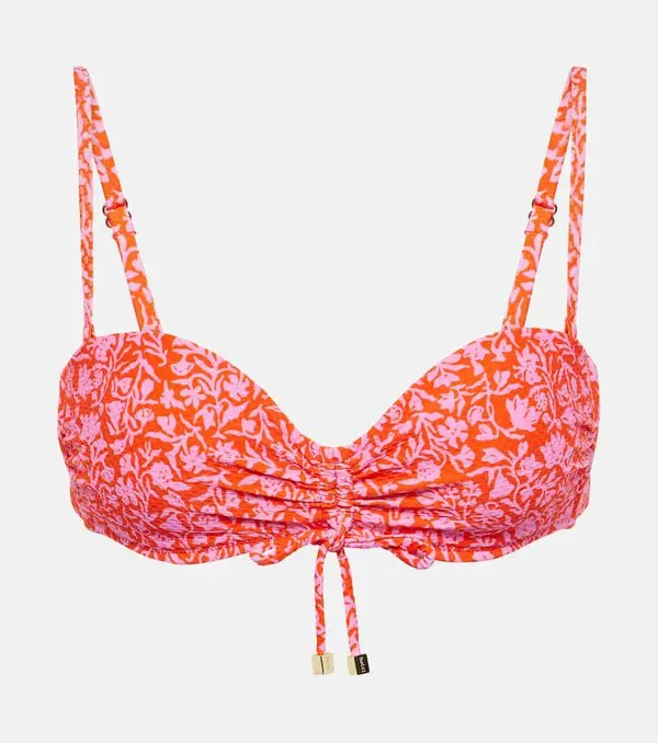 Heidi Klein Limpopo Floral Ruched Bikini Top - Multicoloured