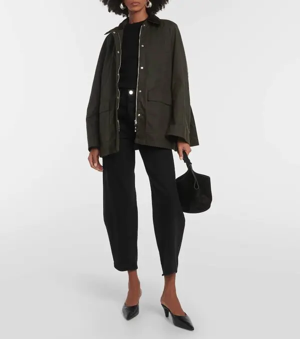 TOTEME Country Coated Cotton Jacket - Green