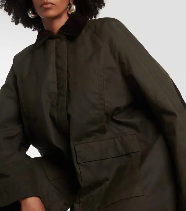 TOTEME Country Coated Cotton Jacket - Green