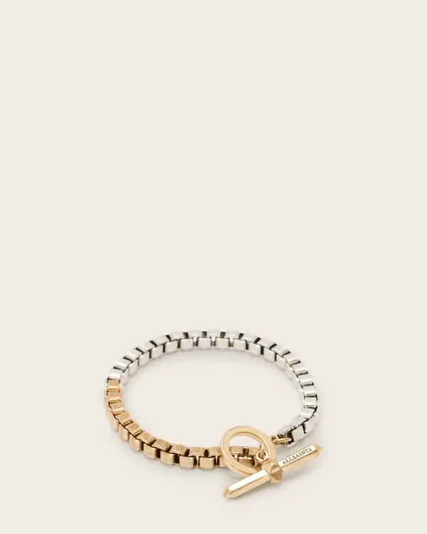 ALLSAINTS Box Two-tone Chain Bracelet - Warm Brass