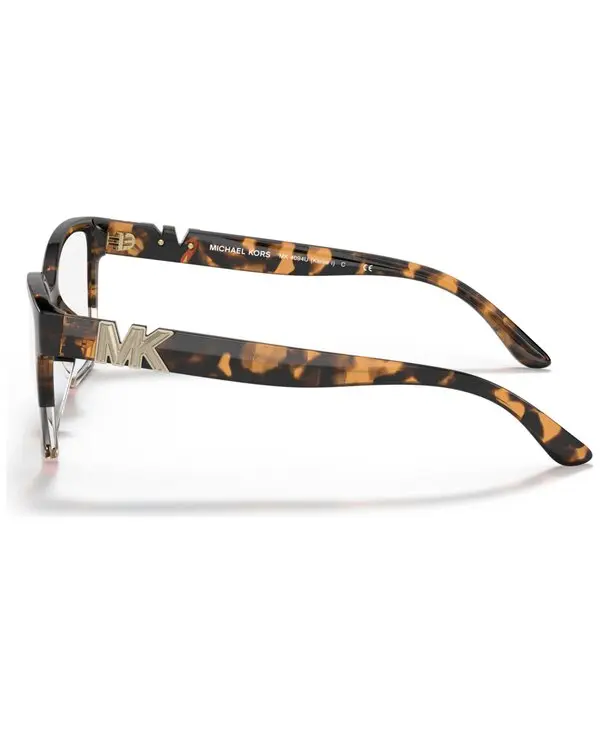 Michael Kors Square Frame Eyeglasses With Tortoiseshell Detail - Tortoise