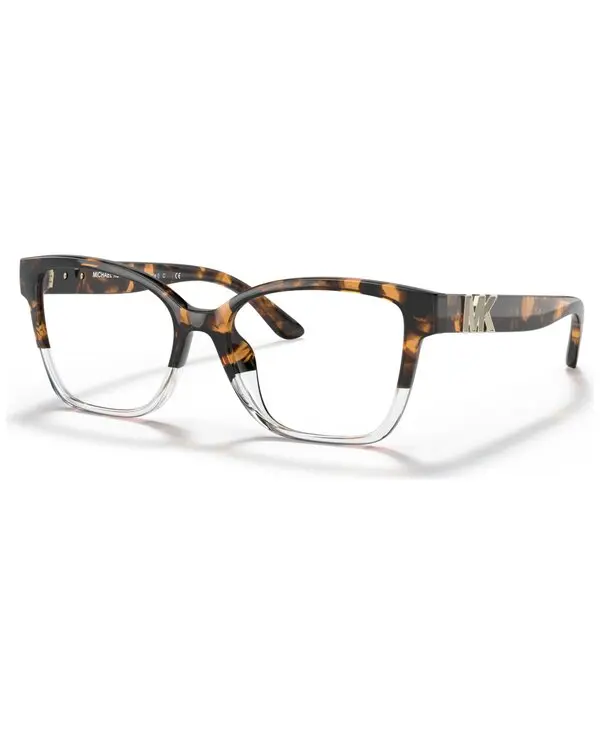 Michael Kors Square Frame Eyeglasses With Tortoiseshell Detail - Tortoise