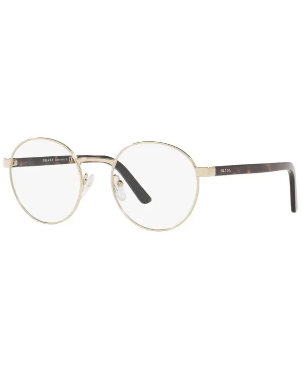 Prada Round Frame Eyeglasses - Gold-tone