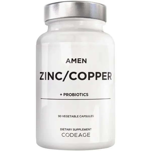 CODEAGE Amen Zinc & Copper Supplement + Probiotics - White