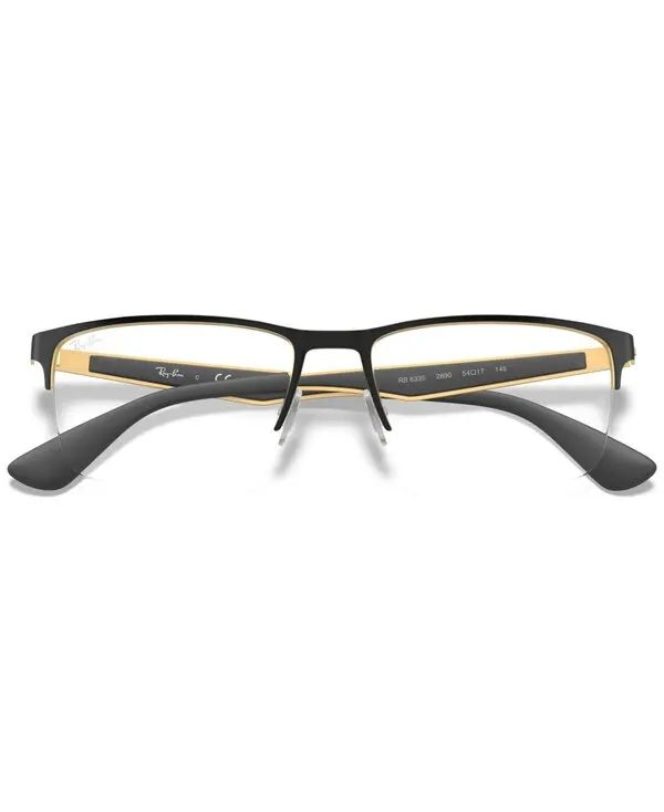 Ray-ban Rectangle Eyeglasses - Gold Blk