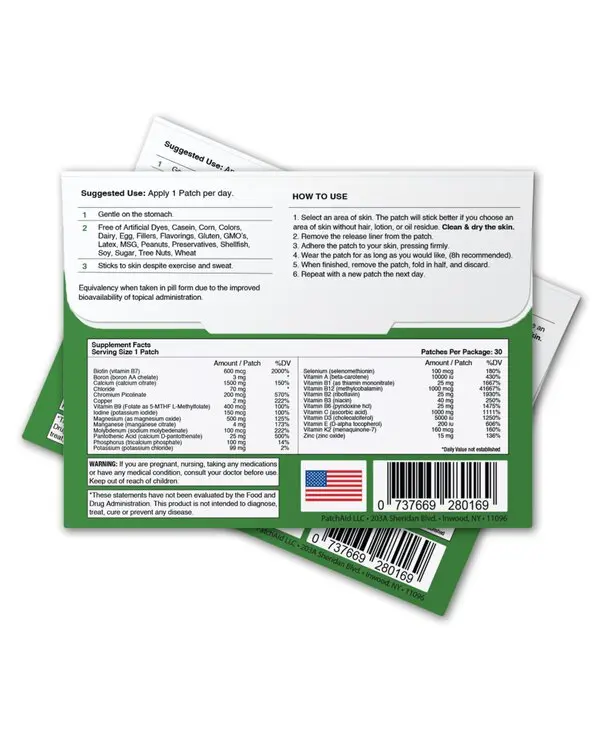 PATCHAID Multivitamin Plus Topical Patch Without Iron