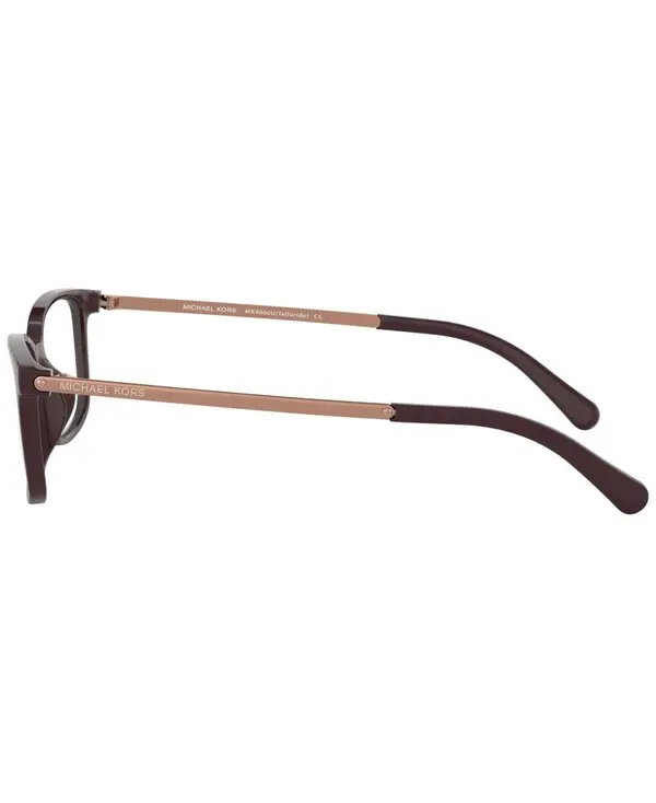 Michael Kors Rectangle Telluride Eyeglasses - Cordovan