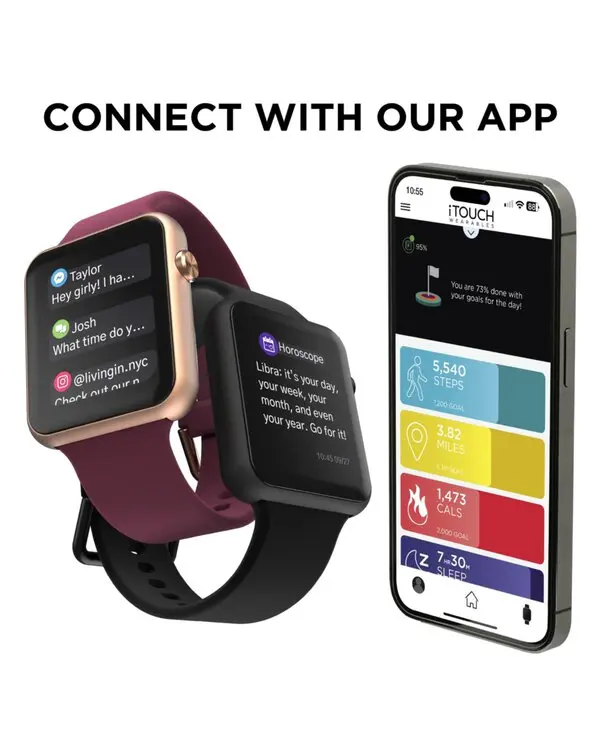 ITOUCH Air 4 41mm Silicone Strap Smartwatch - Black