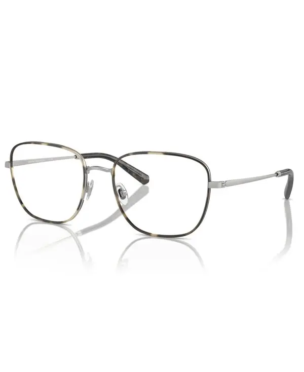 Brooks Brothers Square Metal Eyeglasses - Matte Silver