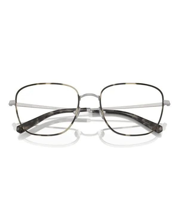 Brooks Brothers Square Metal Eyeglasses - Matte Silver