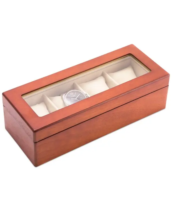 BEY-BERK Four-watch Box - Cherry Wood
