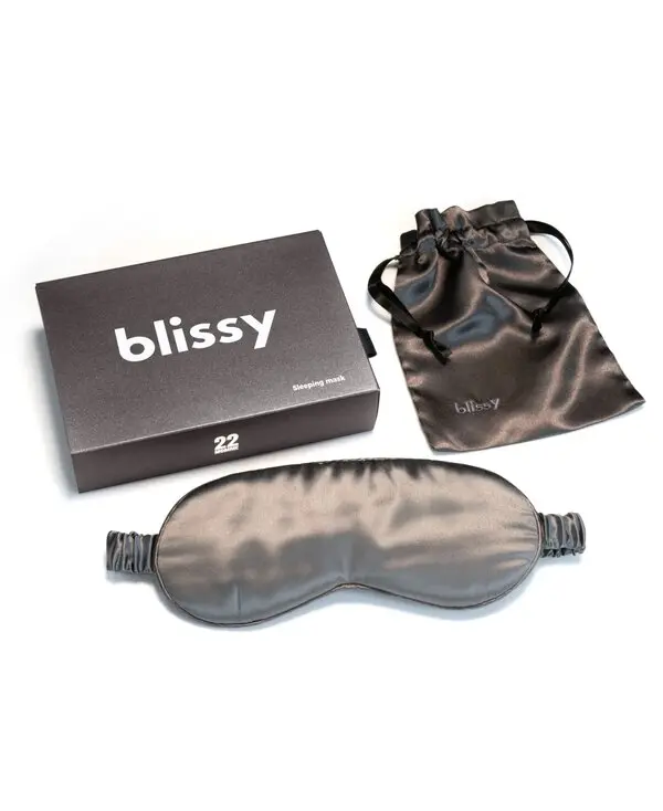 BLISSY Pure Silk Sleep Mask - Gray