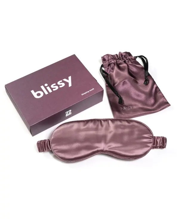 BLISSY Pure Silk Sleep Mask - Plum