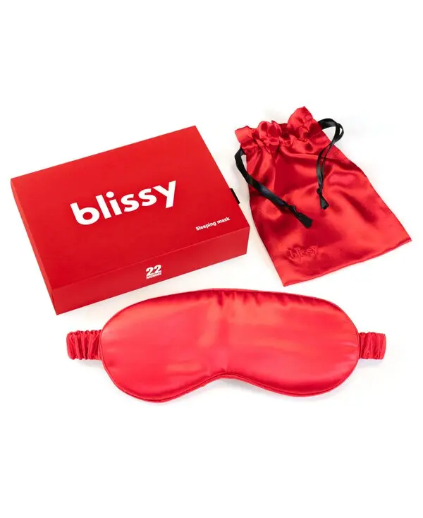 BLISSY Pure Silk Sleep Mask - Red