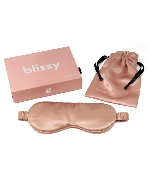 BLISSY Pure Silk Sleep Mask - Rose Gold-tone
