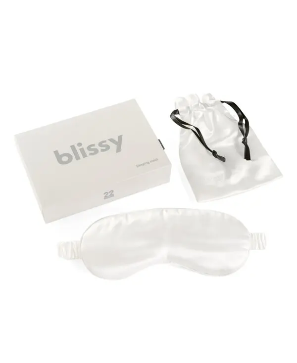 BLISSY Pure Silk Sleep Mask - White