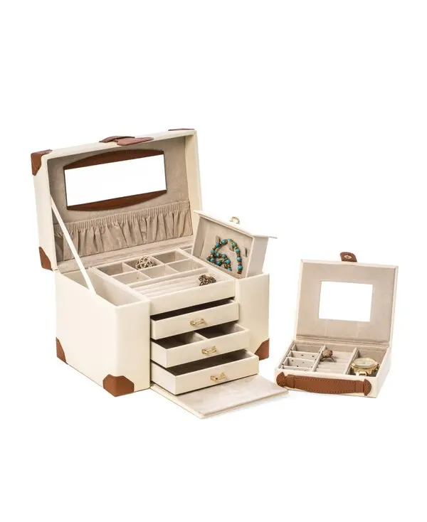 BEY-BERK 4 Level Compartment Jewelry Box - Multi