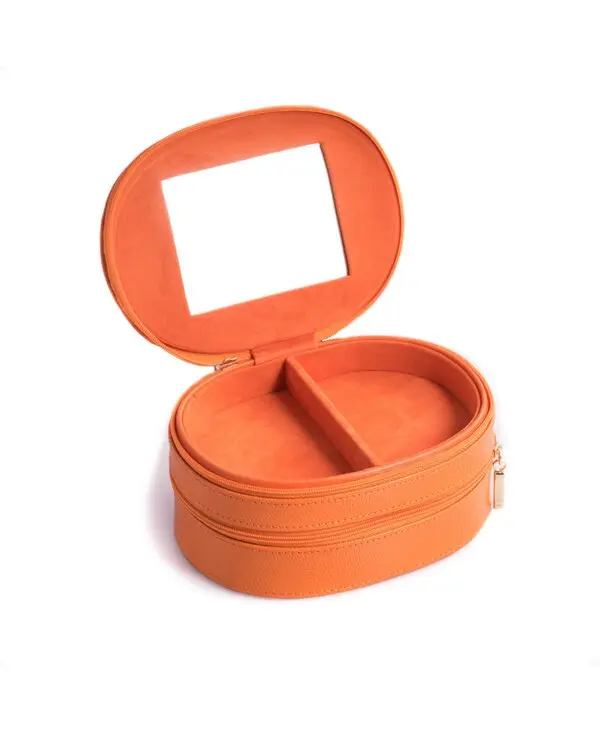 BEY-BERK Lizard 2 Level Jewelry Case With Mirror
