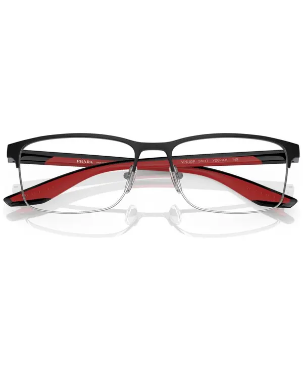 Prada Rectangle Eyeglasses - Black,silver-tone