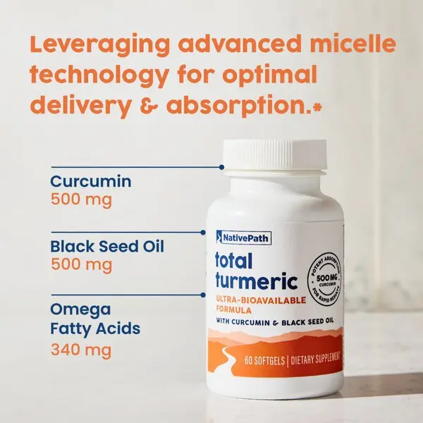 NATIVEPATH Turmeric Curcumin With Black Seed Oil Advanced Antioxidant & Joint Support Supplement
