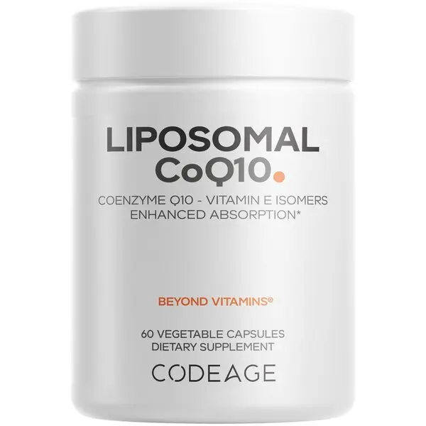 CODEAGE Liposomal Coq10 Supplement 125 Mg Coenzyme With Vitamin E Isomers Tocopherols 2-month Supply - White
