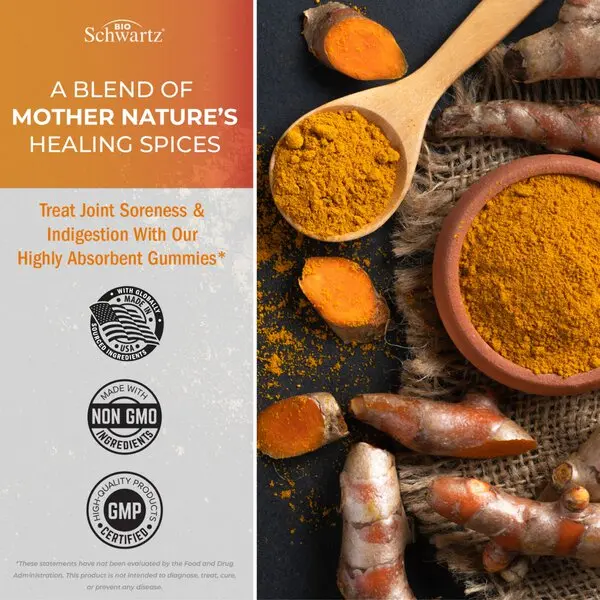 BIOSCHWARTZ Turmeric Curcumin Ginger Gummies High Absorption