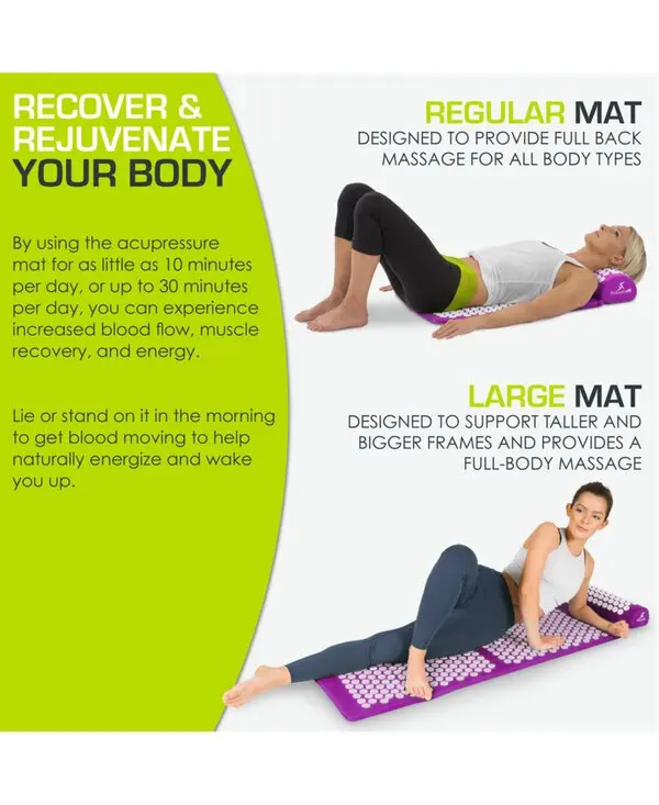 PROSOURCEFIT Full Body Acupressure Mat And Pillow Set - Purple