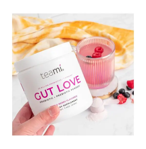 TEAMI BLENDS Gut Love Probiotic + Prebiotic Powder- Shelf Stable 7.4 Oz