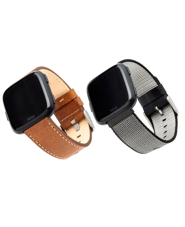WITHIT 2-pack Of Bands For Fitbit Versa - Brown,black