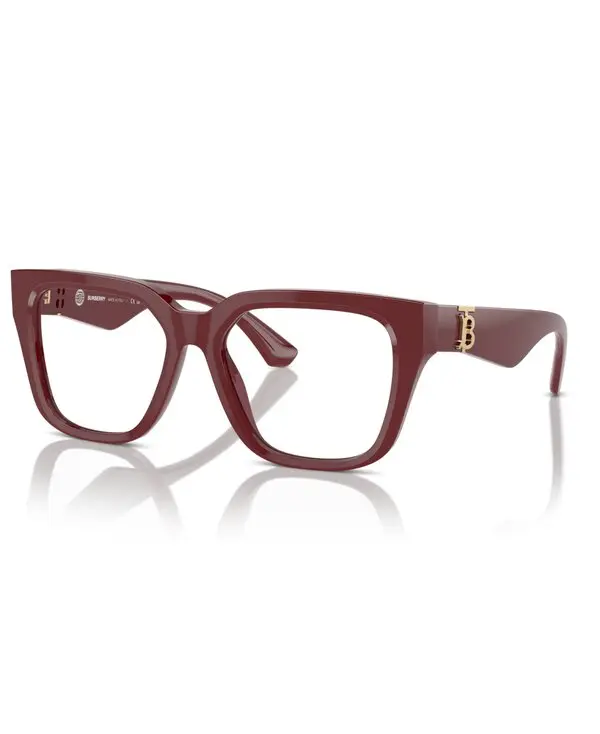Burberry Full Rim Square Eyeglasses - Bordeaux