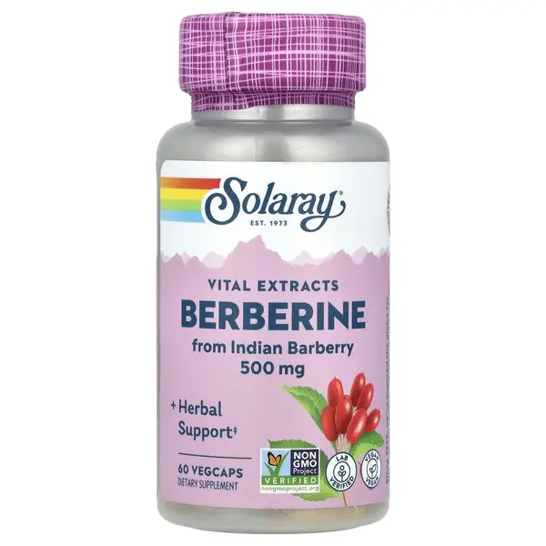 SOLARAY Vital Extracts Berberine 500 Mg 60 Vegcaps - Assorted Pre-pack