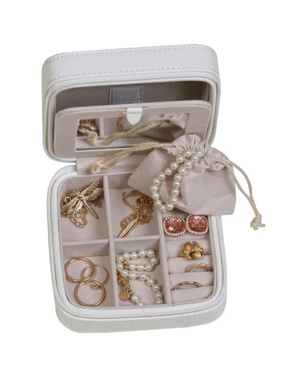 MELE & CO Dana Faux Leather Jewelry Box - Ivory