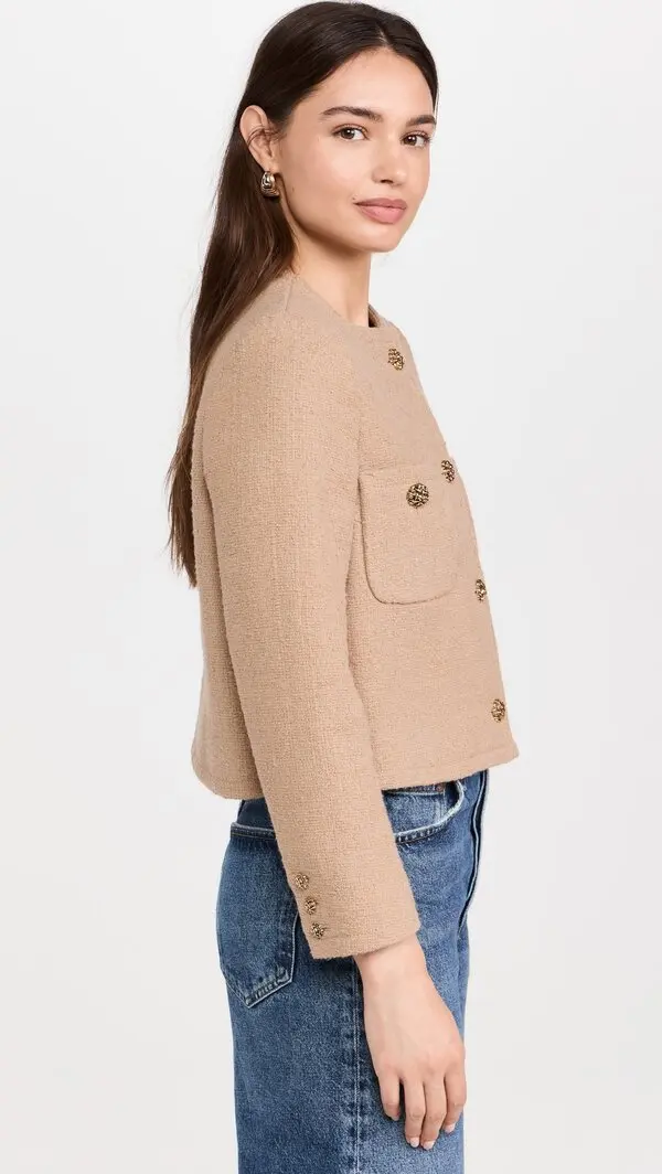 Ba&sh Meredith Tweed Jacket - Camel