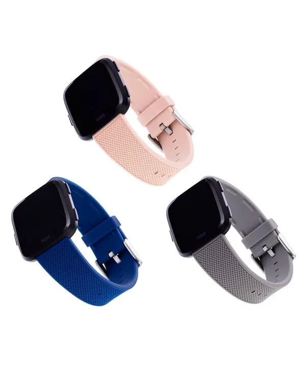 WITHIT Silicone Woven Band 3-pack - Blue,light Pink,gray