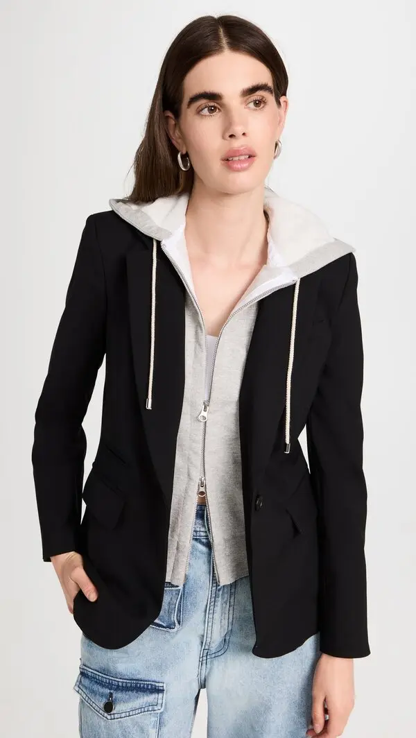 Veronica Beard Hoodie Dickey - Heather Grey