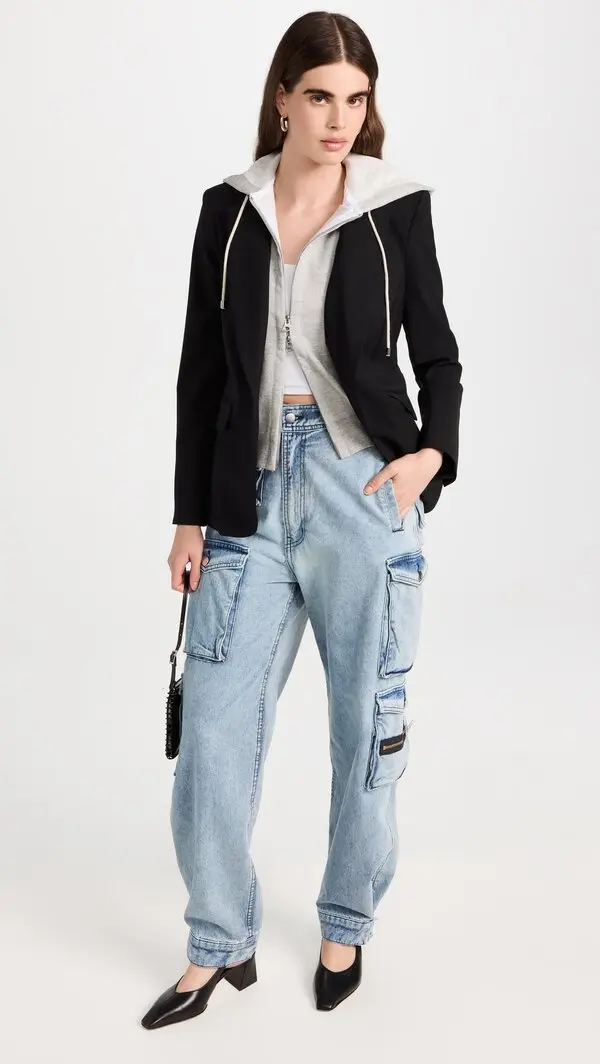 Veronica Beard Hoodie Dickey - Heather Grey