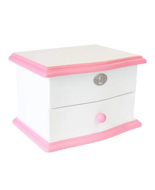 MELE & CO Wooden Musical Ballerina Jewelry Box - White