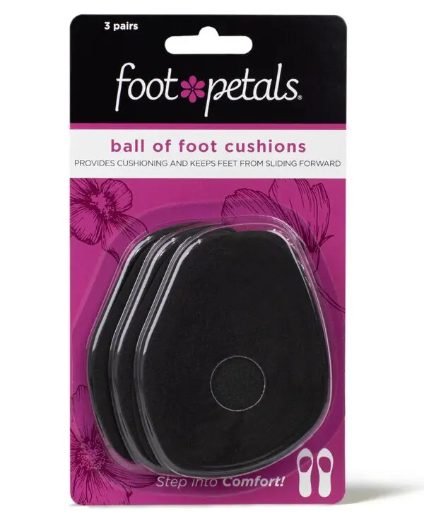 FOOT PETALS Ball Of Foot Cushions 3-pack - Black