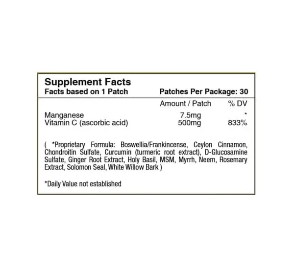 PATCHAID Glucosamine And Chondroitin Topical Plus Vitamin Patch